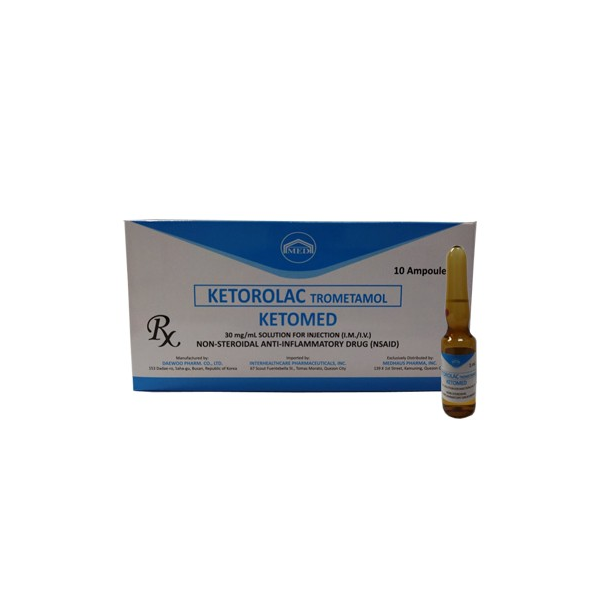 KETOMED Ketorolac Trometamol 30mg / mL Solution for IM/IV Injection 1mL ...